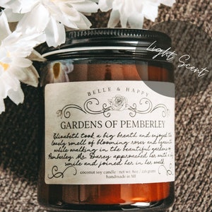 Pride and Prejudice, Jane Austen Gifts, Anniversary Candle, Bookish ...