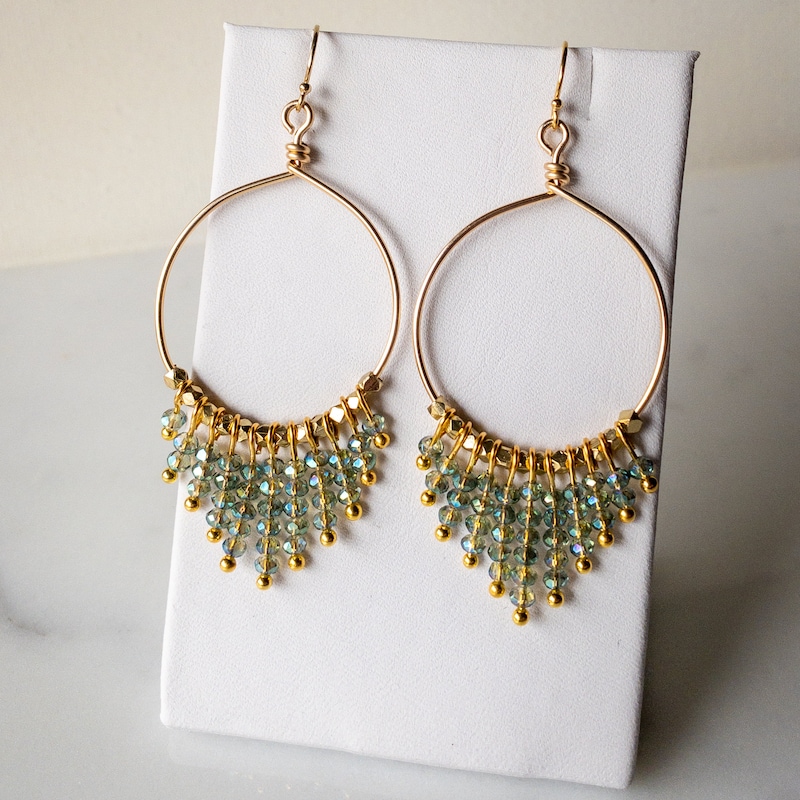 Bead Hoop Earrings - Etsy