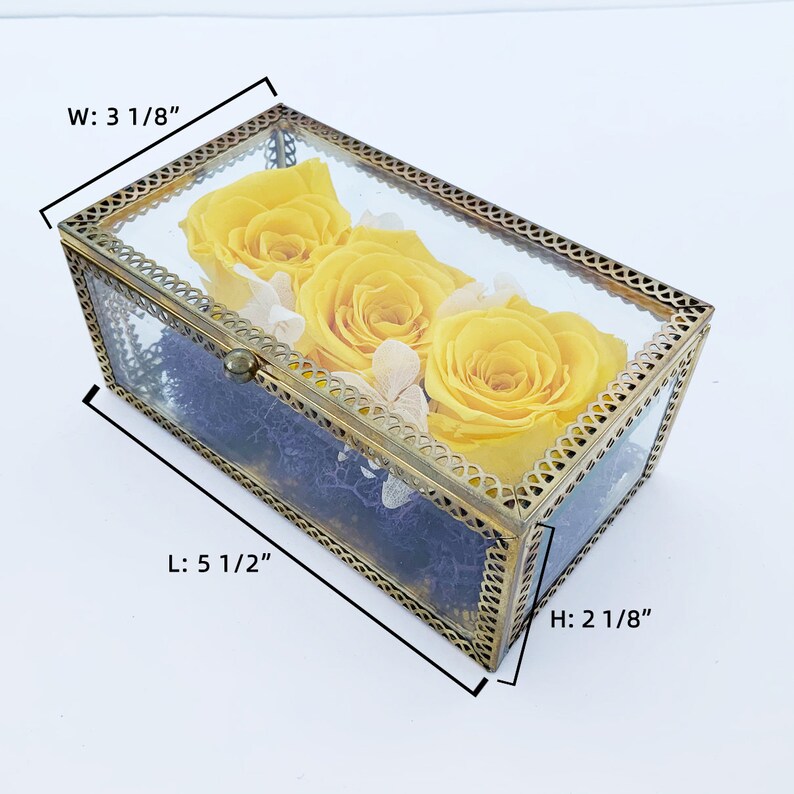 Forever Roses in Rectangle Glass Box Perfect as a Table | Etsy