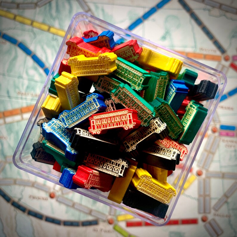 Ticket to Ride Wooden trains cars round marker | Etsy