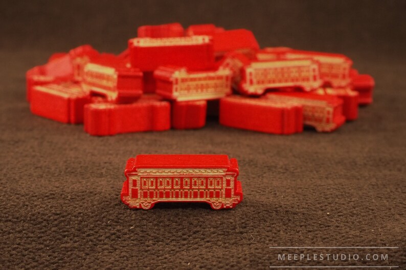 Ticket to Ride 25 Pcs X Wooden Train Cars Round Marke - Etsy