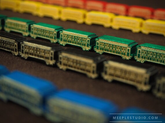 Ticket to Ride 20 Pcs X Wooden Train Cars Round Marker | Etsy