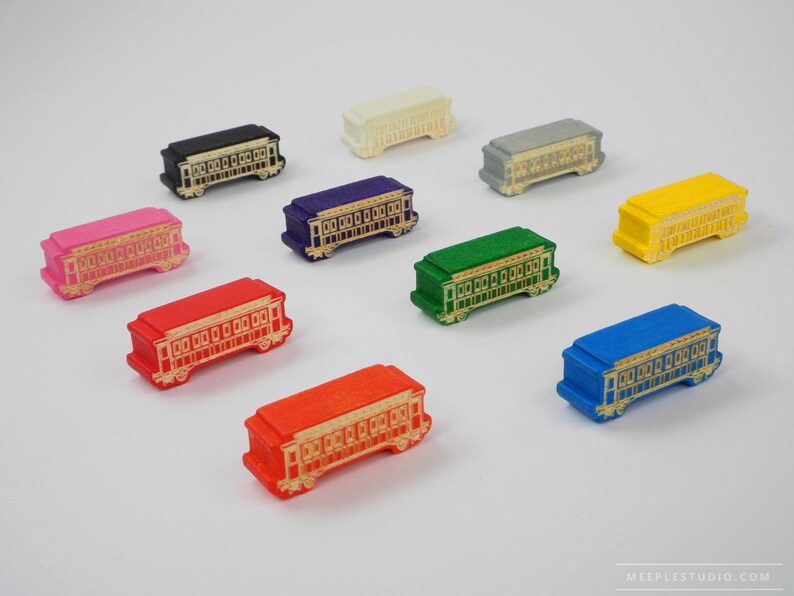 Ticket to Ride, 25 Pcs X Wooden Train Cars + Round Marke, Collector's ...