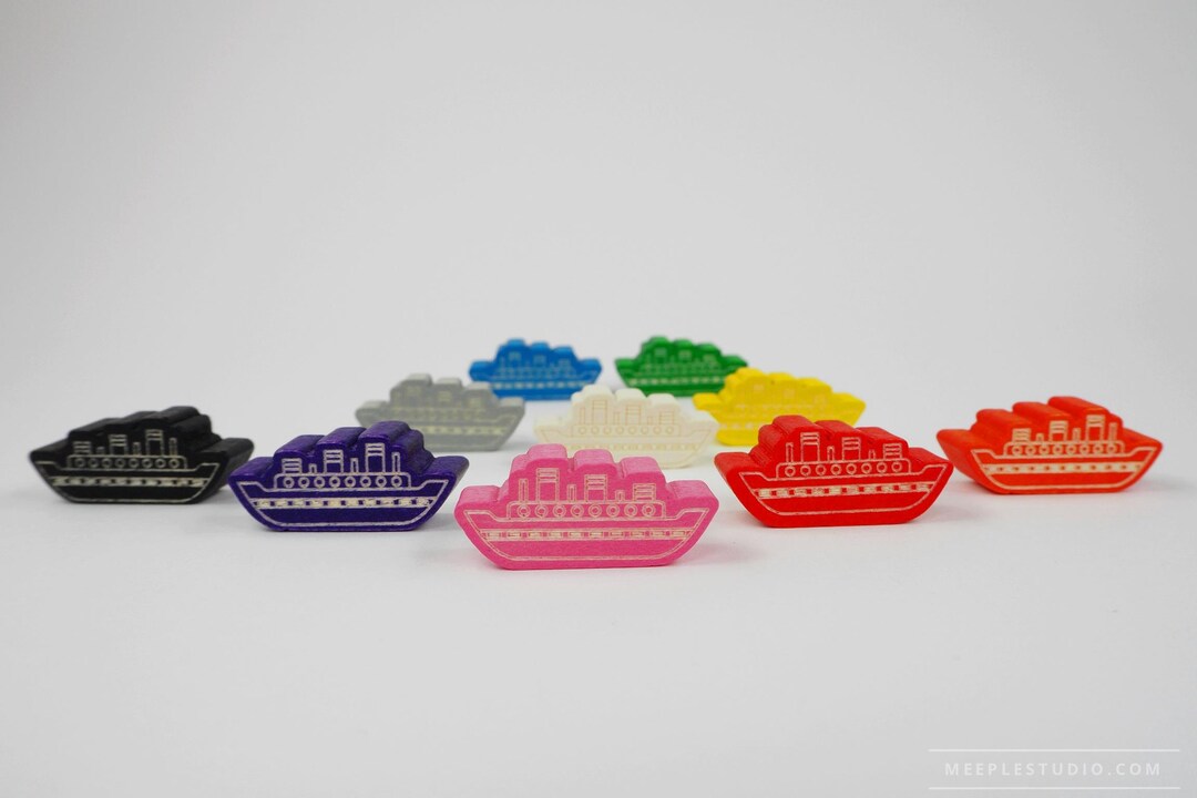 Ticket to Ride Rails and Sails, 50 Pcs X Wooden Ship, Collector's Set ...