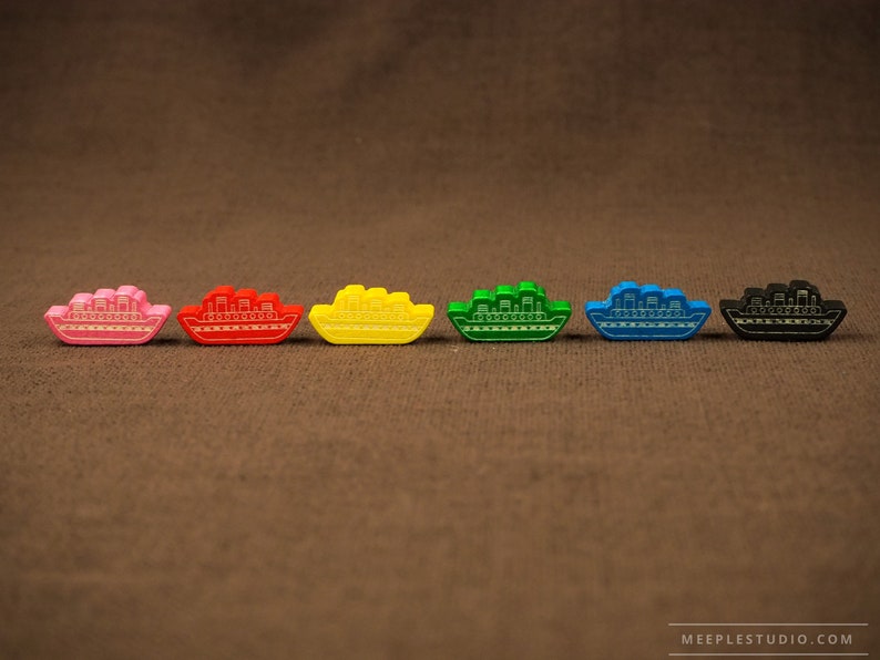 Ticket to Ride Rails and Sails, 50 Pcs X Wooden Ship, Collector's Set ...