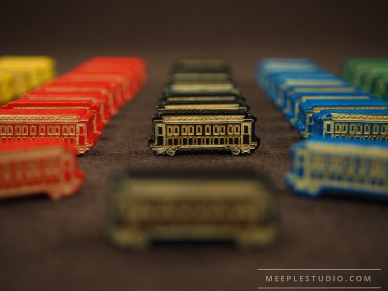 Ticket to Ride, 25 Pcs X Wooden Train Cars + Round Marke, Collector's ...