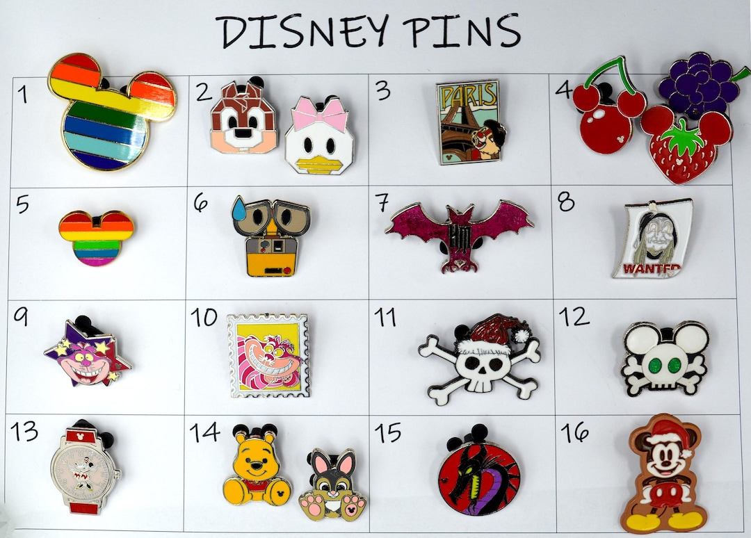 Disney Character Enamel Pin | Mickey, Maleficent, Haunted Mansion, Pooh ...