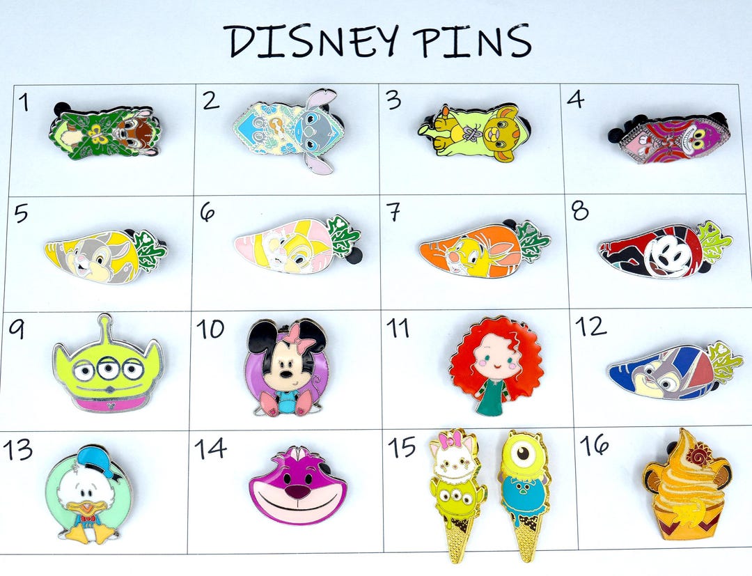 Disney Enamel Pins | Mickey | Minnie | Cats | Ursula | Nemo | Simba ...