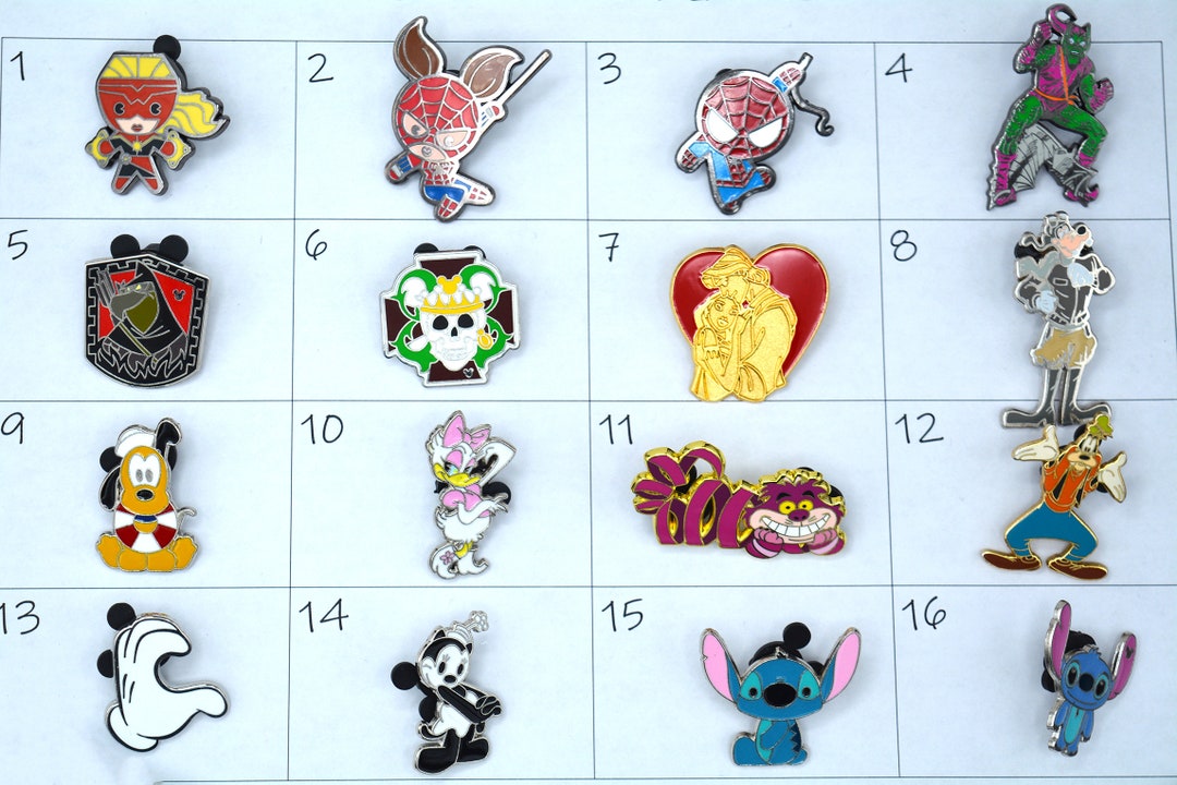 Disney Pins Marvel Spiderman Stitch Aladdin Chesire Cat Goofy Pluto - Etsy