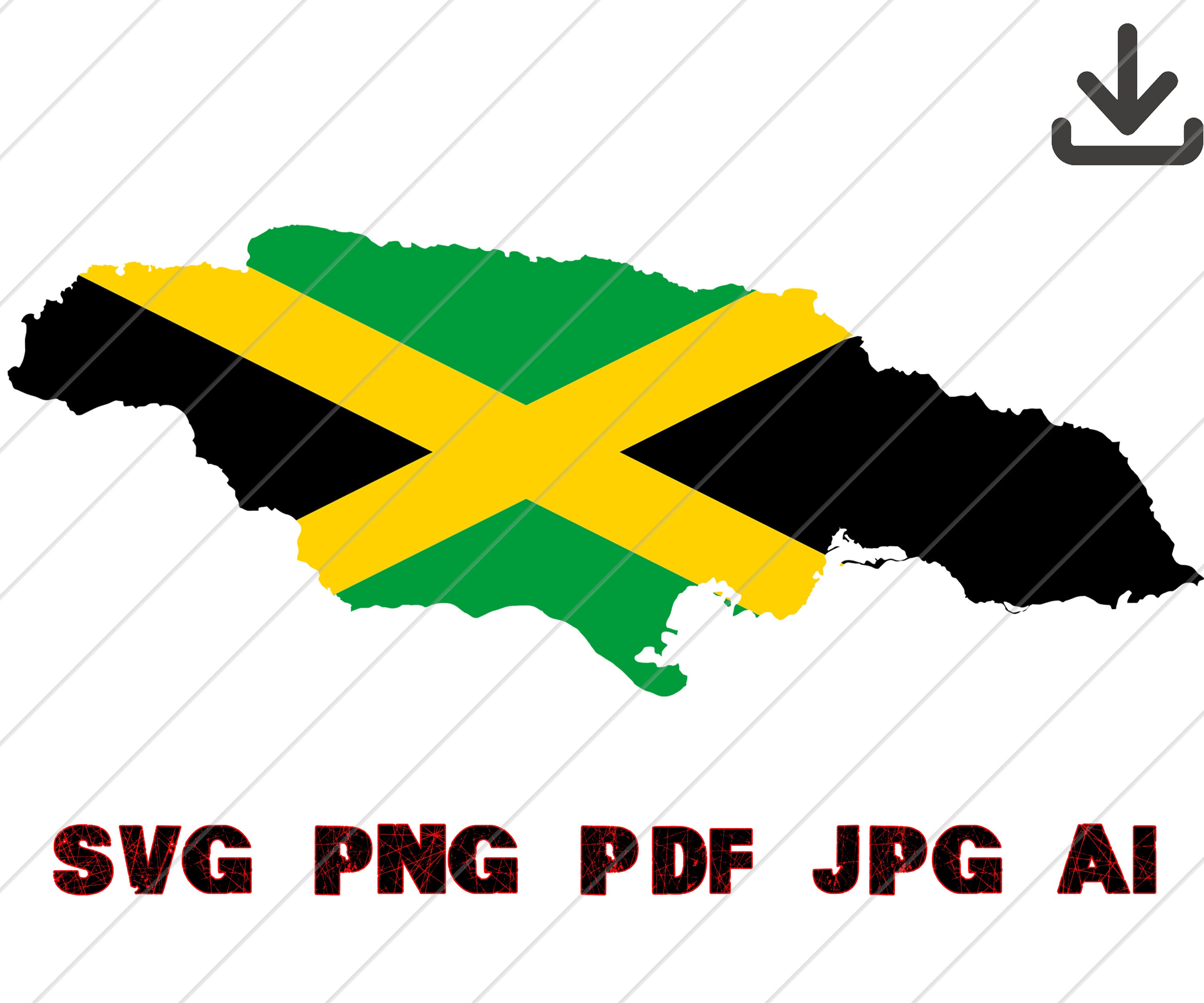 Jamaica Flag Svg Jamaican Flag Vector Clipart Silhouette | Etsy