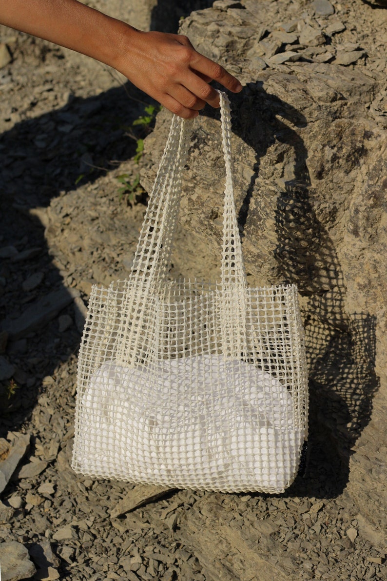 Stylish Poly Bag, Transparent Mesh Tote, See Trough Net Bag, 3d Bag ...