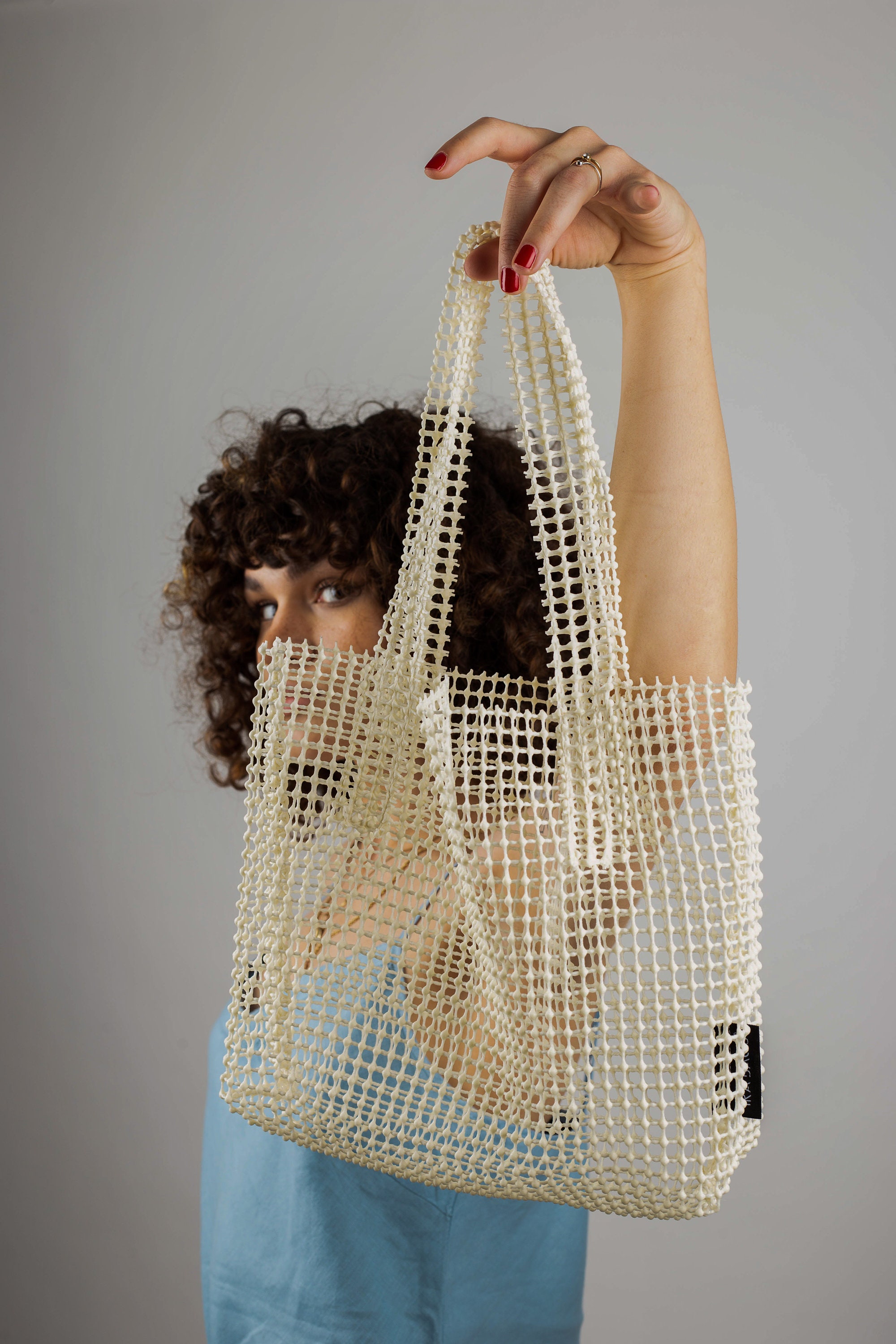 Handcrafted Vanilla Foam Mesh Net Bag, Summer Tote Purse - Etsy