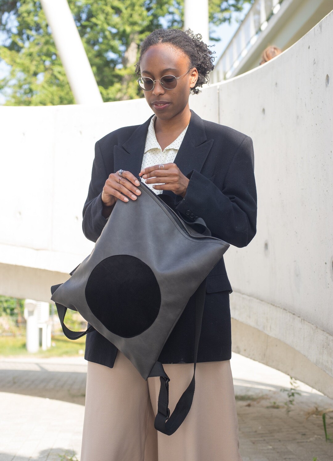 Minimalist Vegan Leather Backpack: Urban Laptop Bag, Waterproof ...