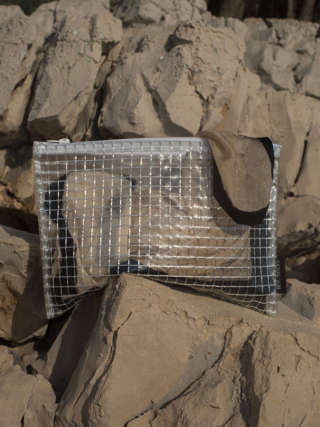 Transparent Beach Pouch, Clear Zipper Pouch, Mesh Makeup Bag, Clear ...