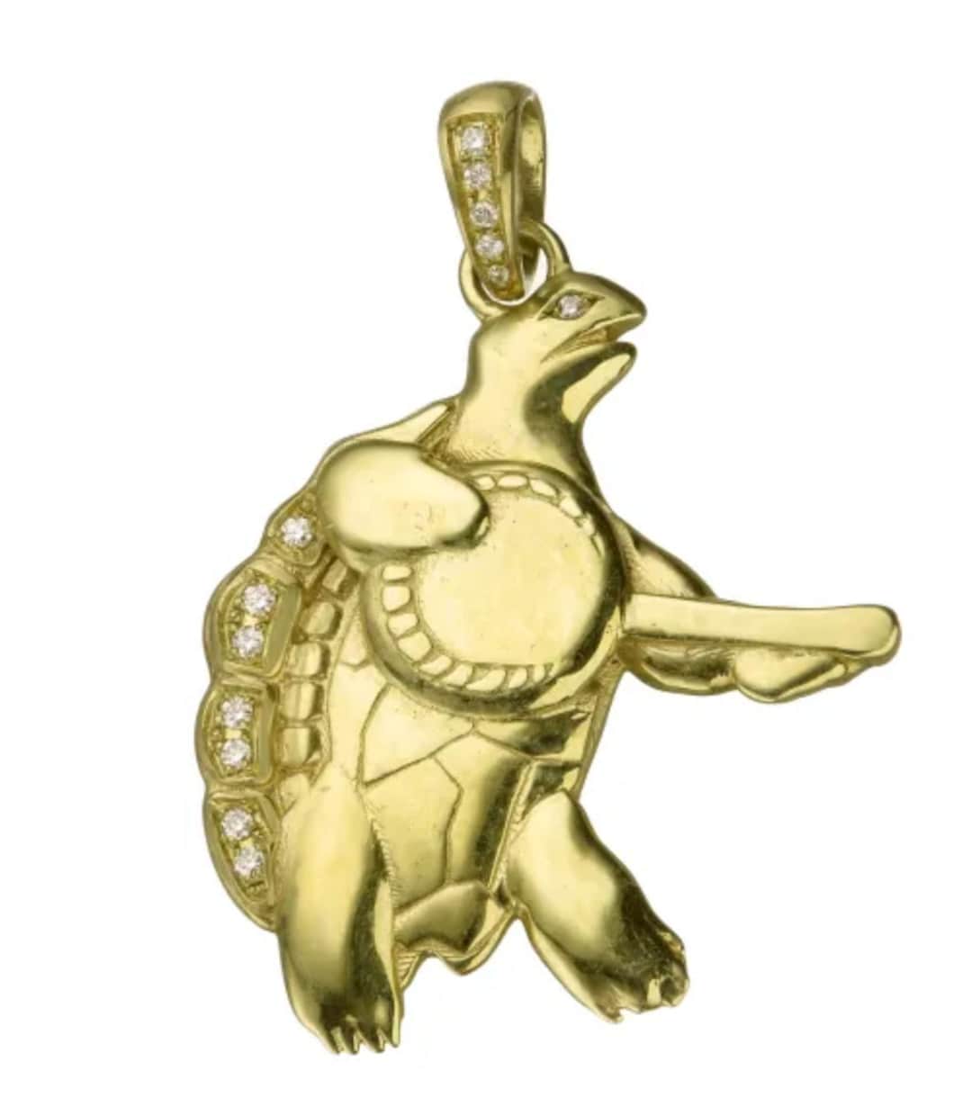 Grateful Dead 14 Karat Gold & Diamond Terrapin Turtle Playing Banjo ...