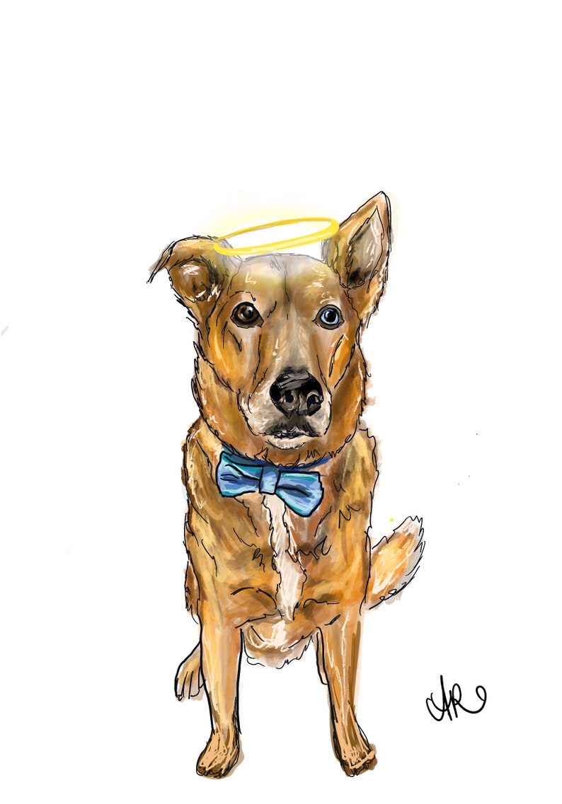 Custom Pet Drawings - Digital Printable Art (2 Pets Drawing Included ...