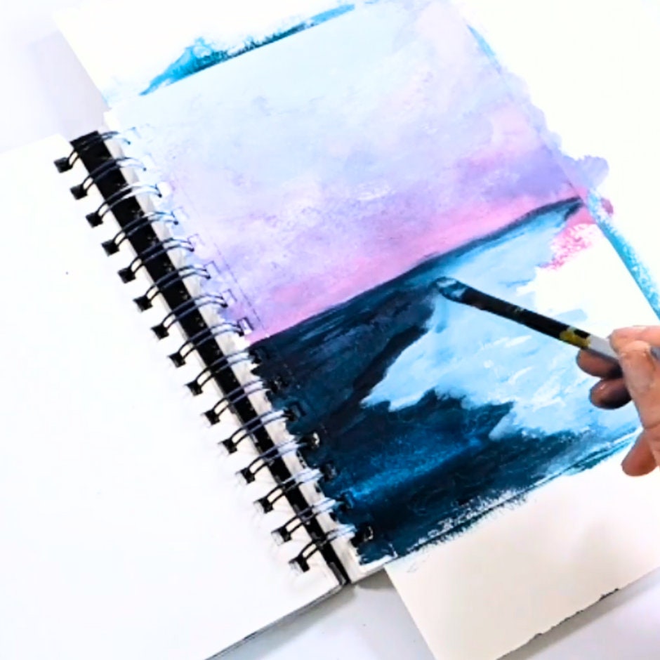 How to Paint an Ocean Sunset & Waves - Online Paint Class With Acrylic ...