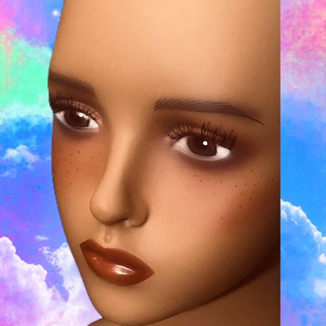 Precious Realistic Freckled Face Mannequin - Head & Chest Wig Display ...