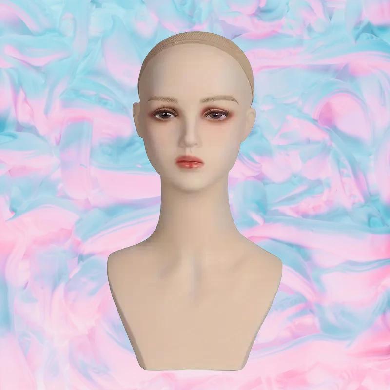 Precious Realistic Freckled Face Mannequin - Head & Chest Wig Display ...