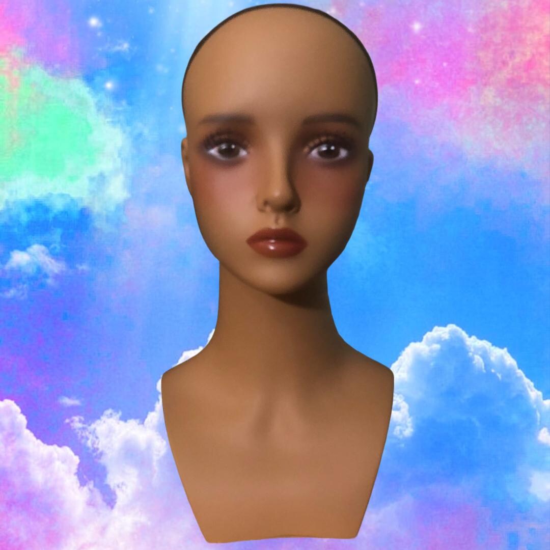 Precious Realistic Freckled Face Mannequin - Head & Chest Wig Display ...