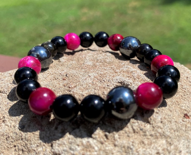 Rose Red Tigers Eye Hematite Obsidian Triple Protection - Etsy