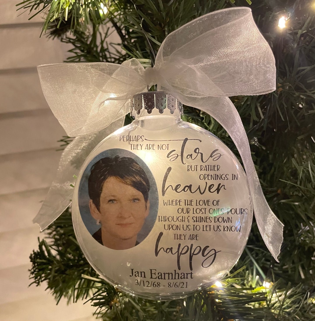 PERSONALIZED Photo Memorial Ornament 4" Christmas Acrylic Ornament - in ...