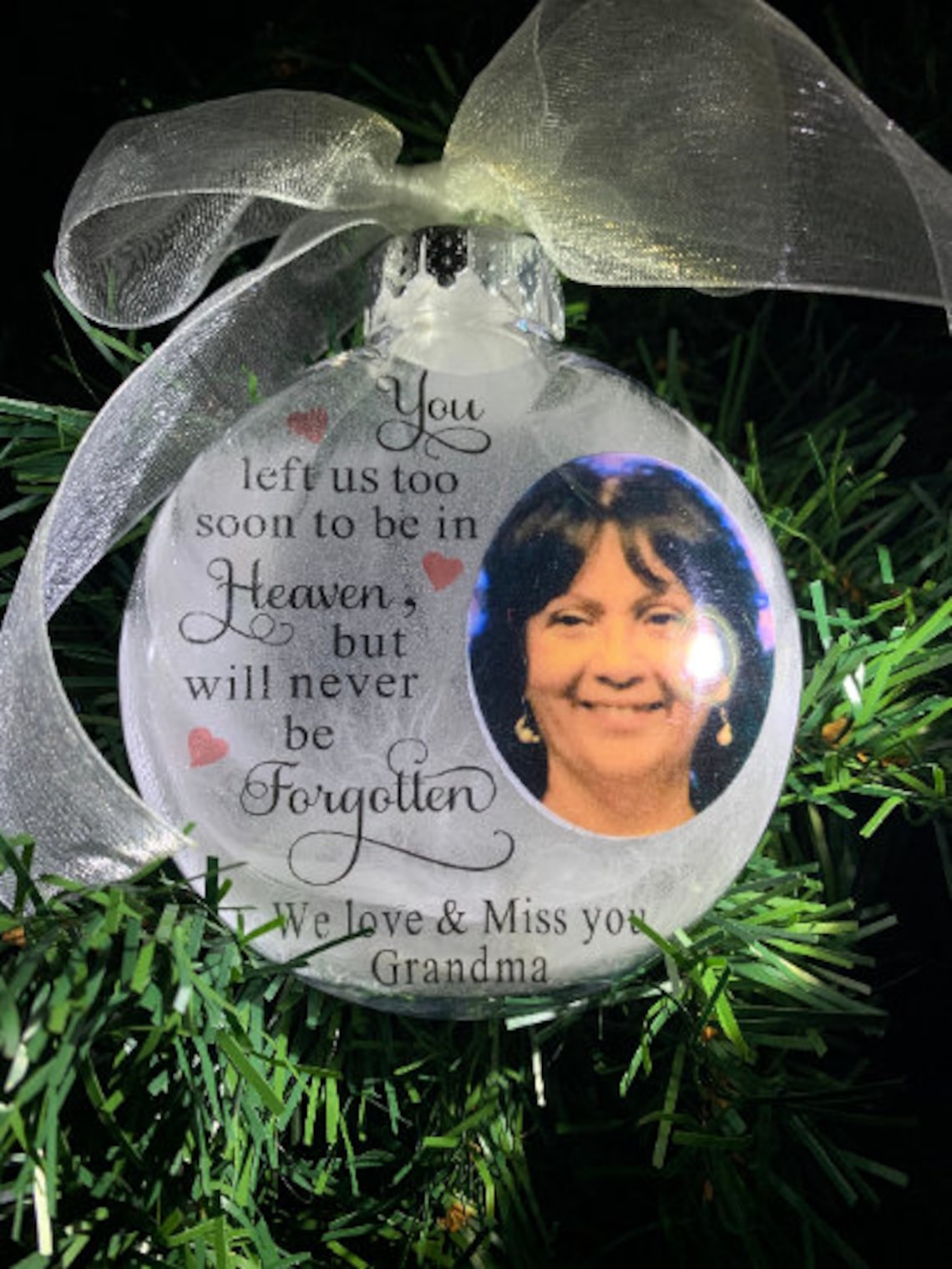 100% CUSTOM PERSONALIZED Photo Memorial Ornament 4 - Etsy