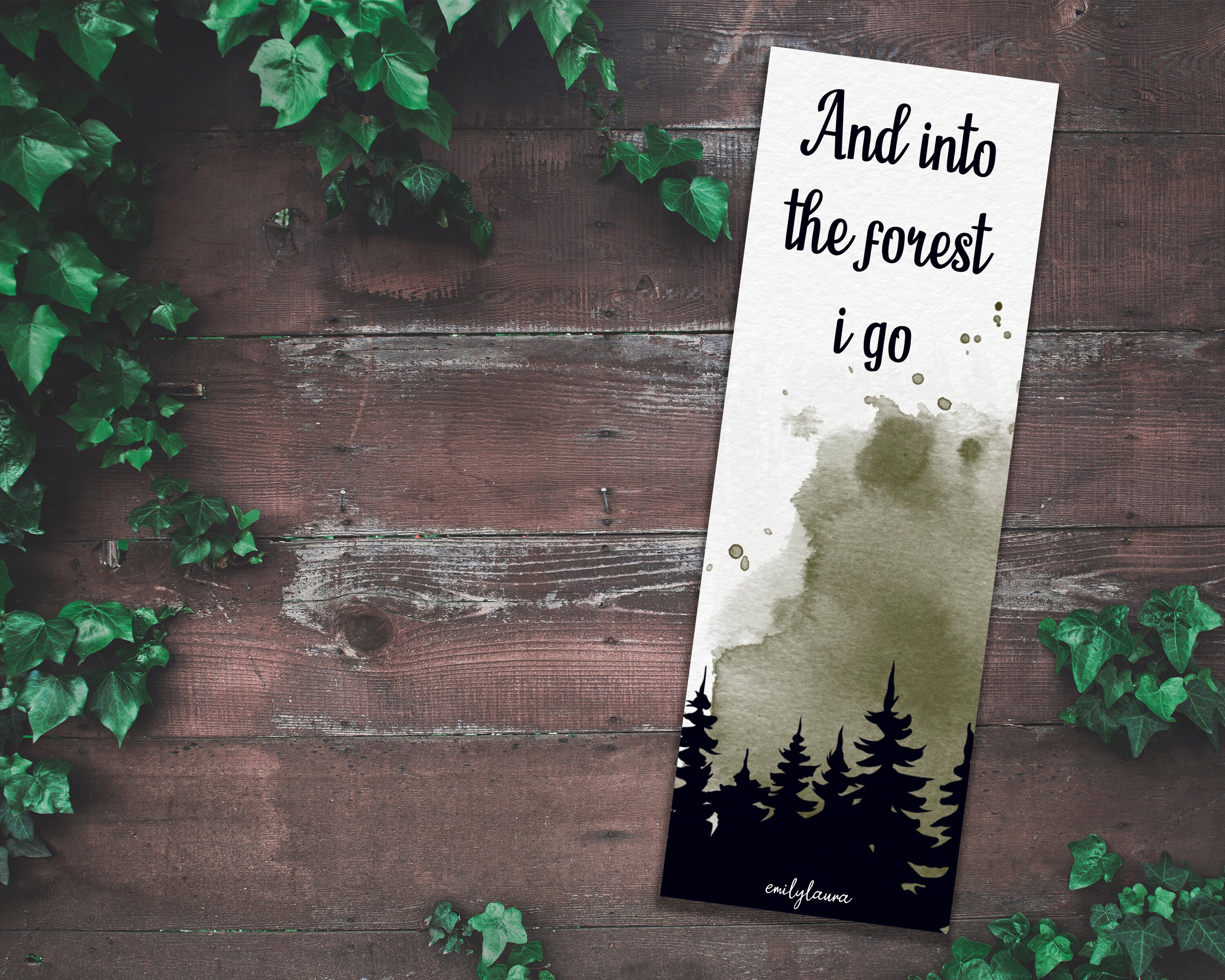 Printable Forest Bookmark Digital Art Adventure Travel | Etsy