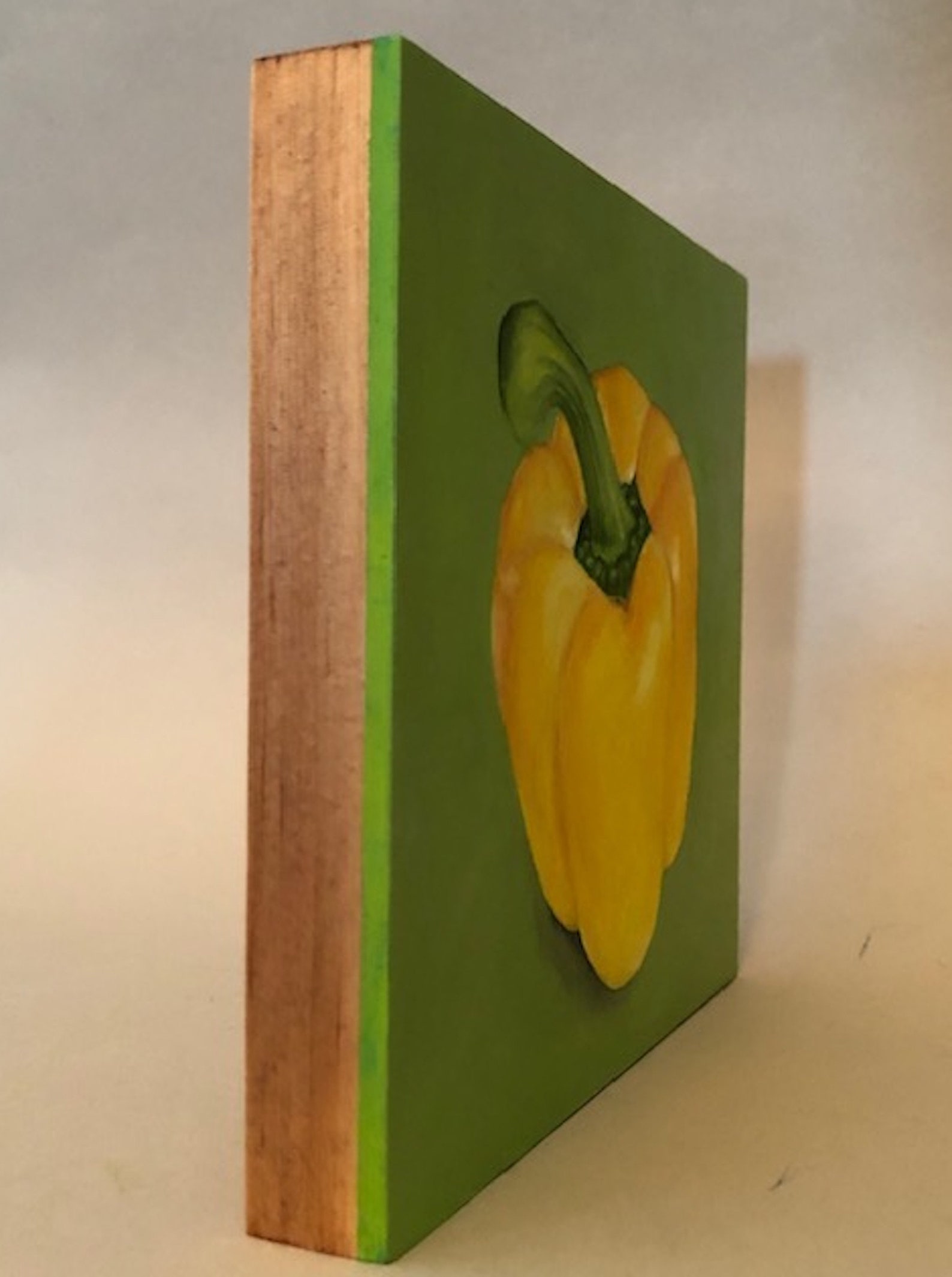 Bell Pepper,vegetable Still Life,wall Art, Shellac on Sides, Cradle in ...