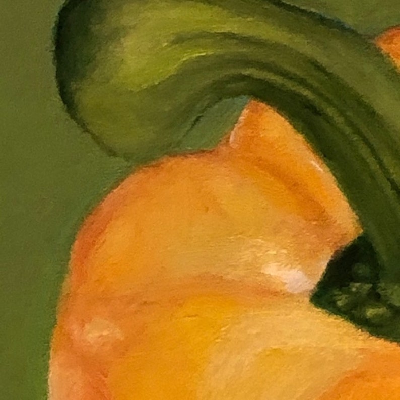 Bell Pepper,vegetable Still Life,wall Art, Shellac on Sides, Cradle in ...