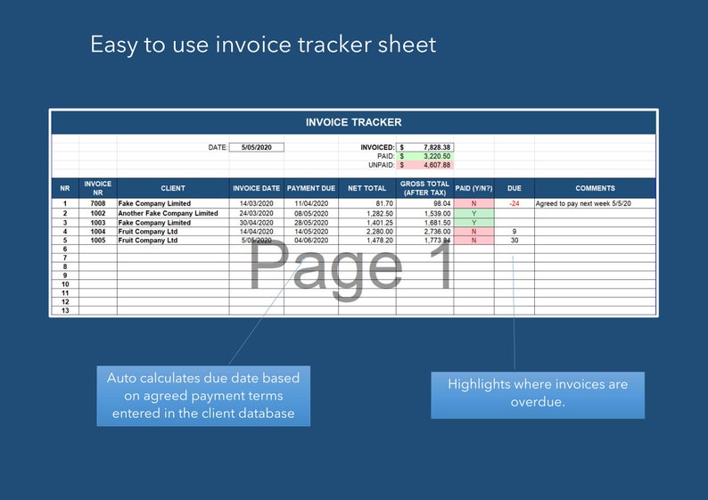 Invoice Tracker Template Excel Spreadsheet Invoice Schedule Etsy invoice-tracker-template-excel-spreadsheet-invoice-schedule-etsy