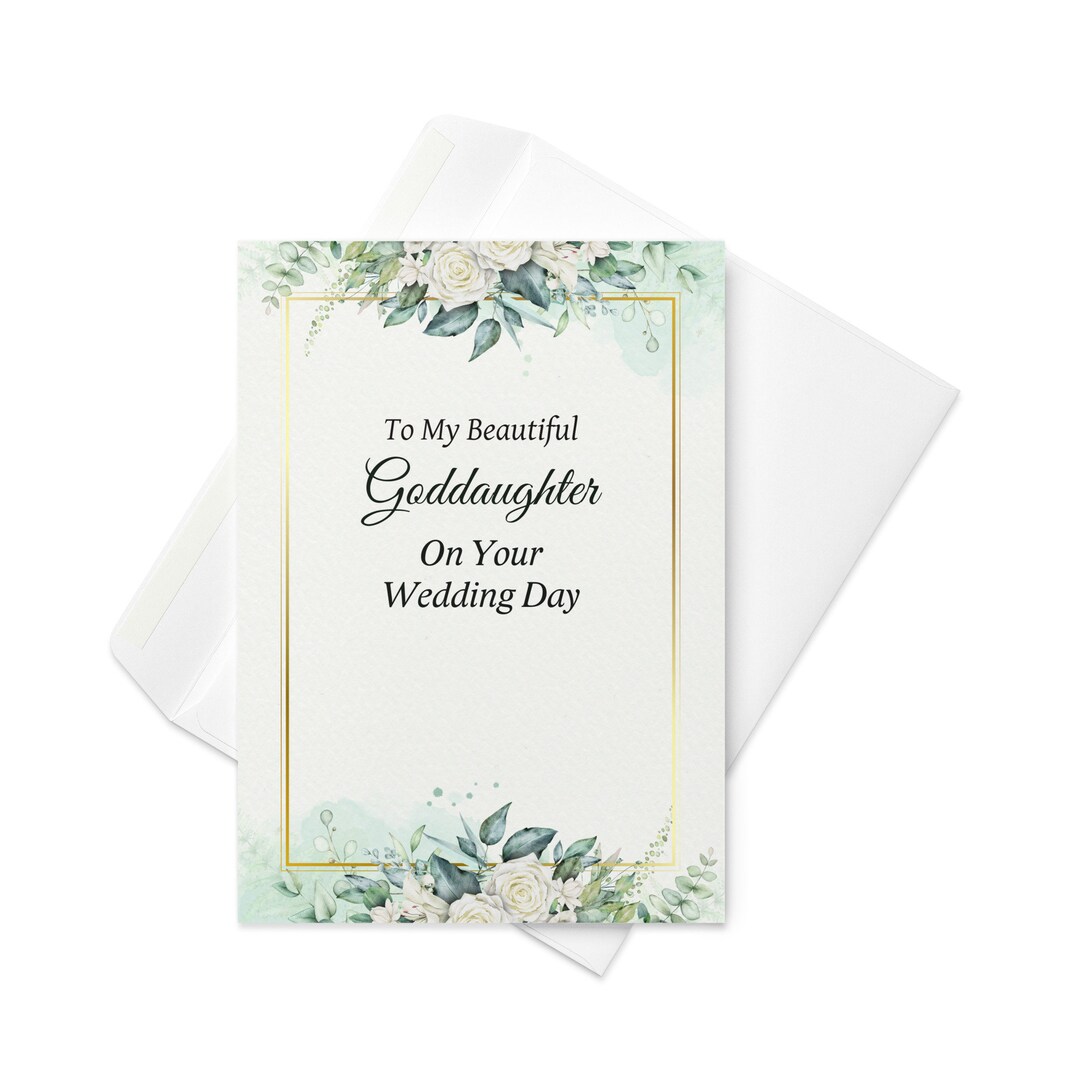 Goddaughter Wedding Card, Bride Wedding Day Gift From Godmother ...