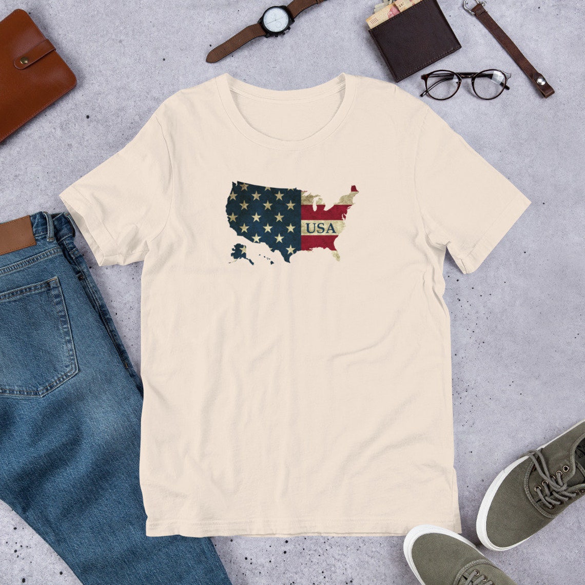 MAP FLAG T-SHIRT Vintage Flag Map T-shirt Unisex Cotton Tee - Etsy