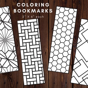 Coloring Bookmark, Printable Bookmarks, Kids Bookmarks, Geometric ...