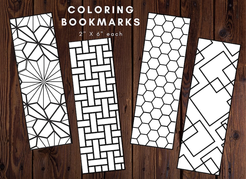 Coloring Bookmark, Printable Bookmarks, Kids Bookmarks, Geometric ...