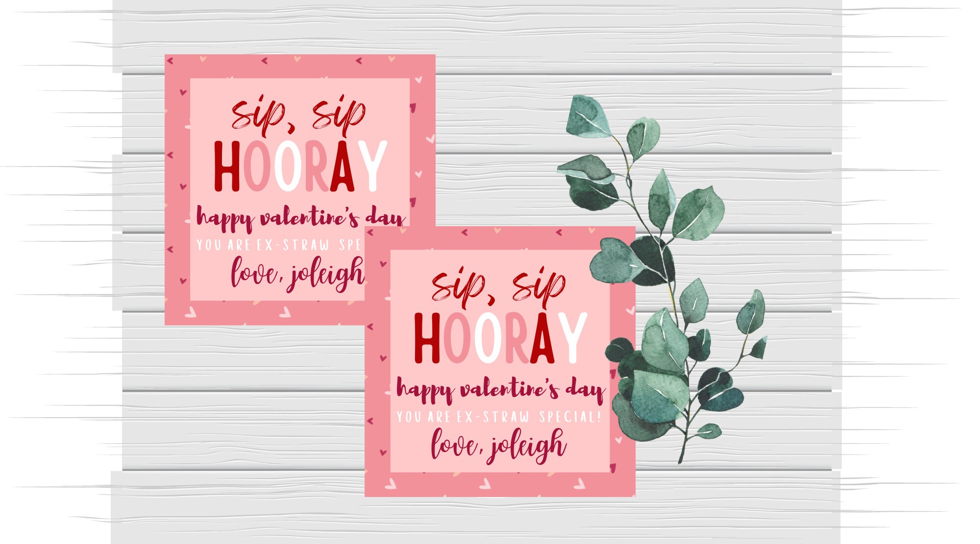 Printable Valentine Card, Sip Sip Hooray Valentine Card, Printable ...