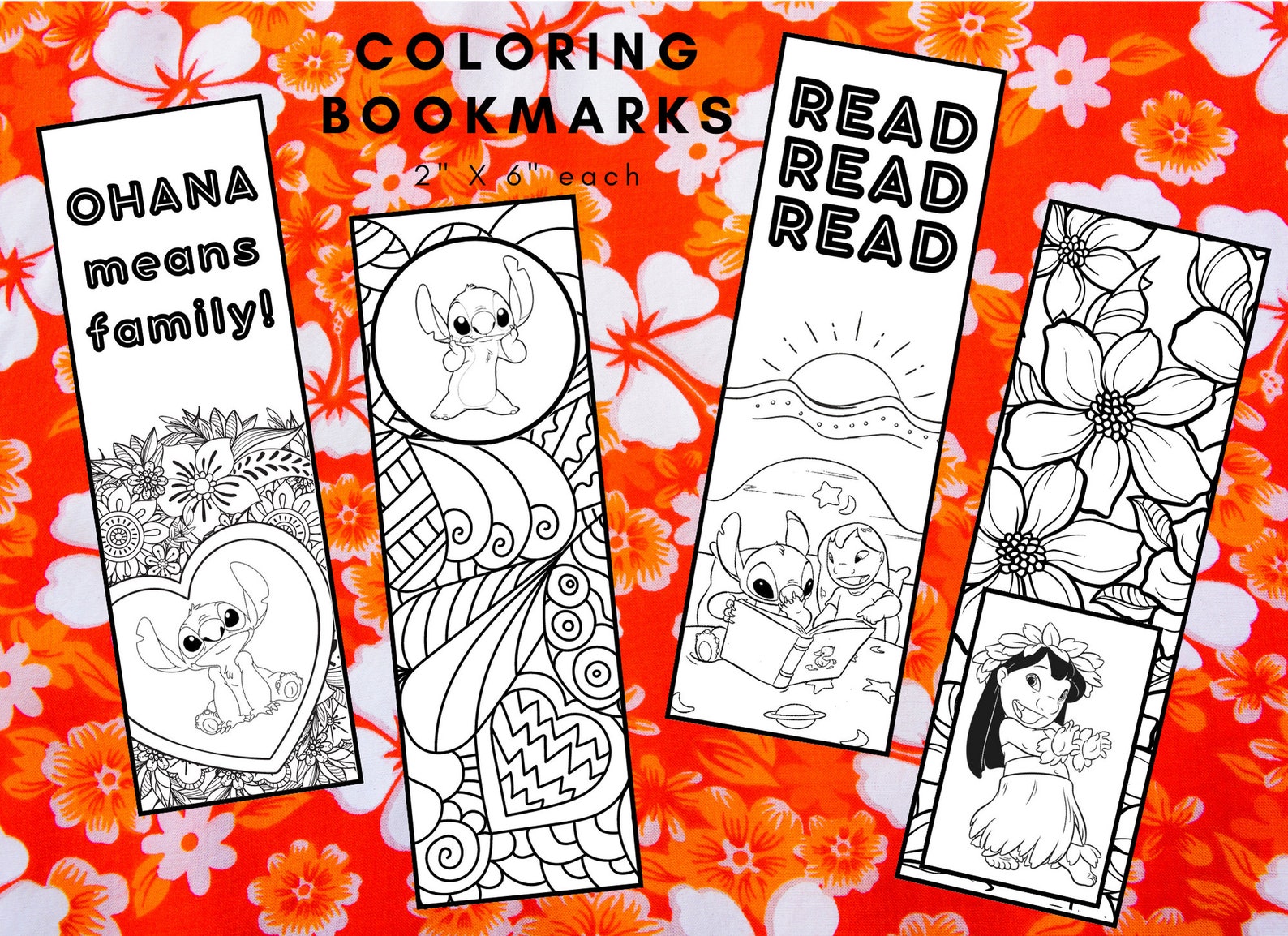 Coloring Bookmark, Printable Bookmarks, Kids Bookmarks, Lilo and Stitch ...