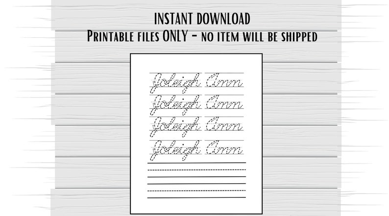 Custom Cursive Name Tracing Page, Personalized Cursive Name Printable ...