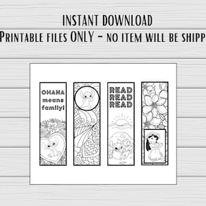 Coloring Bookmark, Printable Bookmarks, Kids Bookmarks, Lilo and Stitch ...