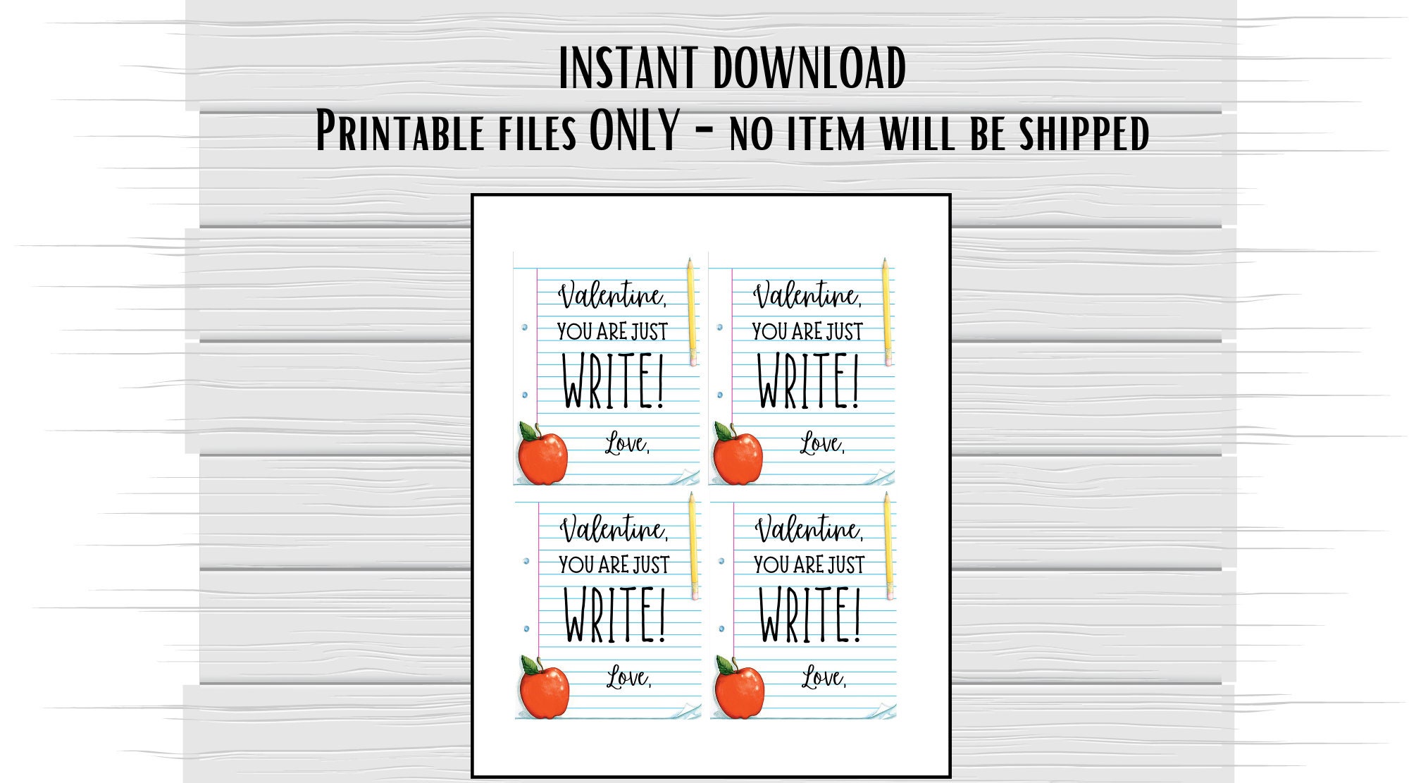 Printable Valentine Card, Pencil Valentine Card, Printable Valentine ...
