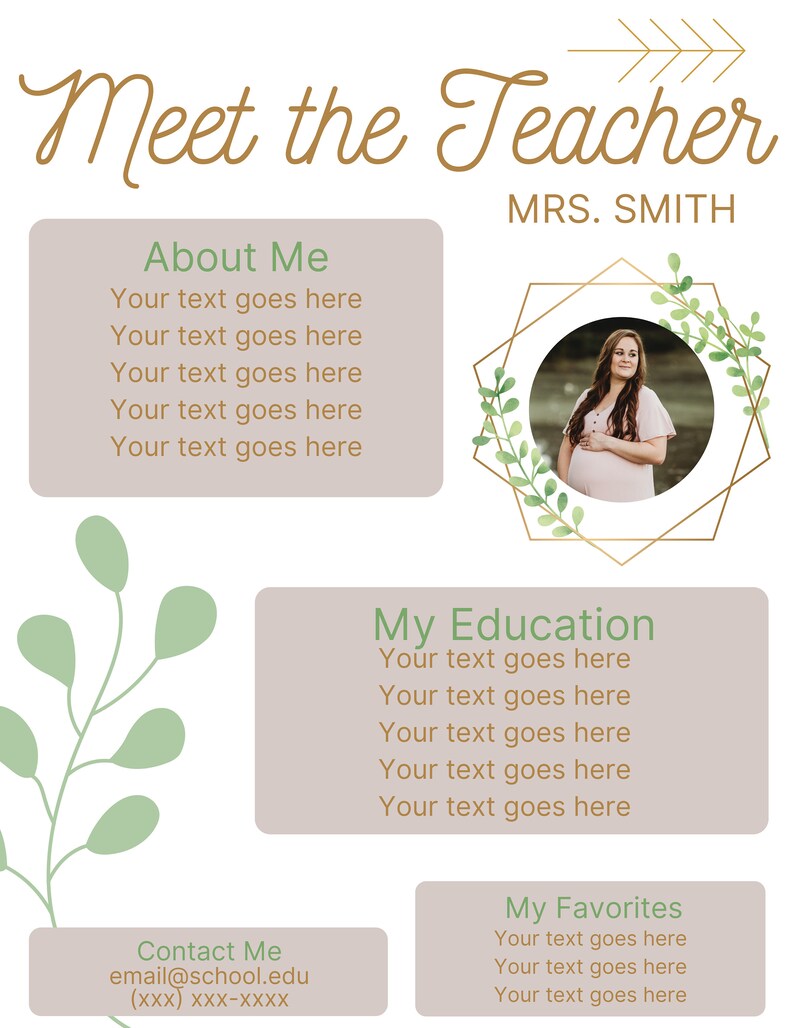 Meet the Teacher Editable Canva Template, Teacher Introduction, Back to ...