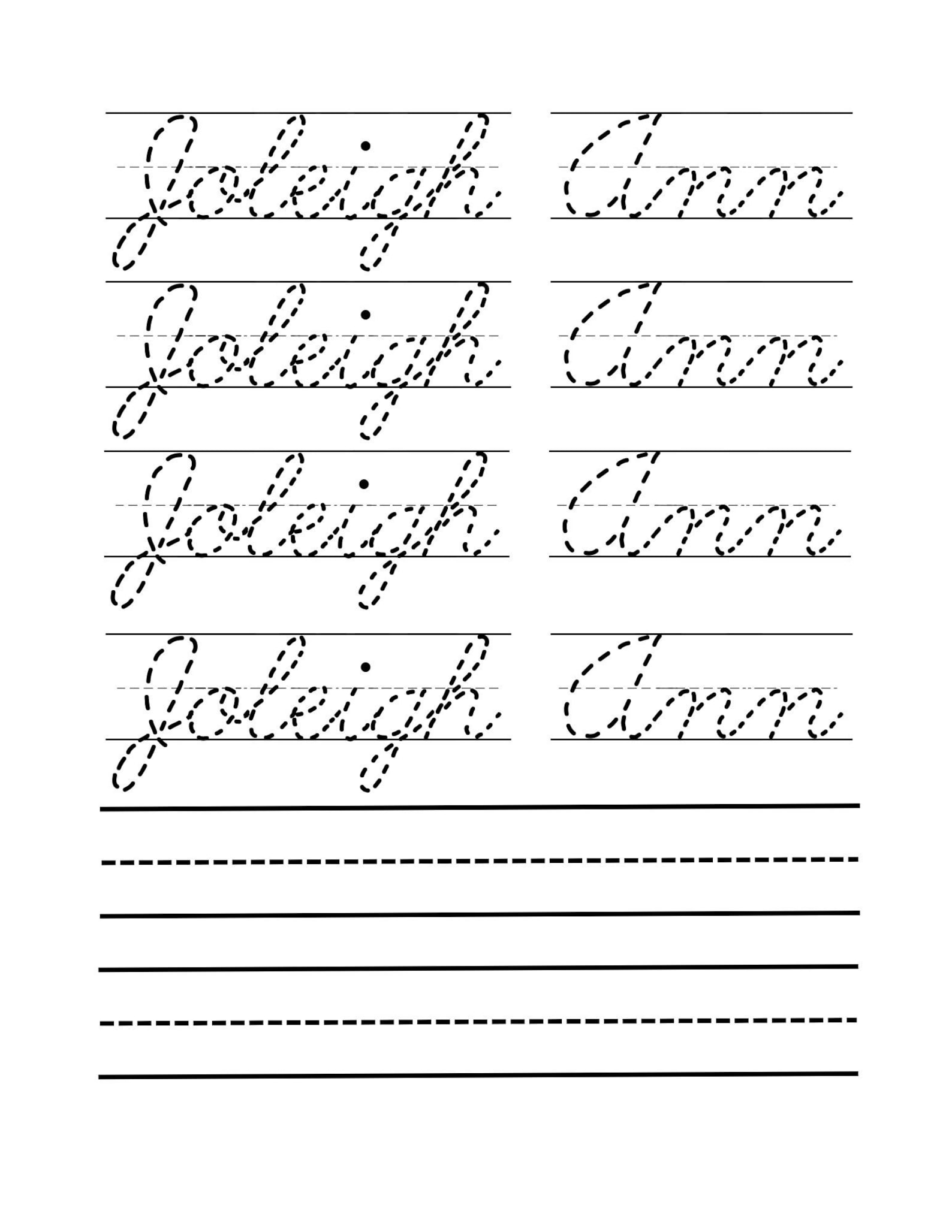 Custom Cursive Name Tracing Page, Personalized Cursive Name Printable ...