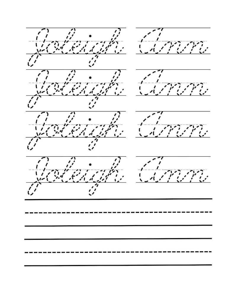 Custom Cursive Name Tracing Page, Personalized Cursive Name Printable ...