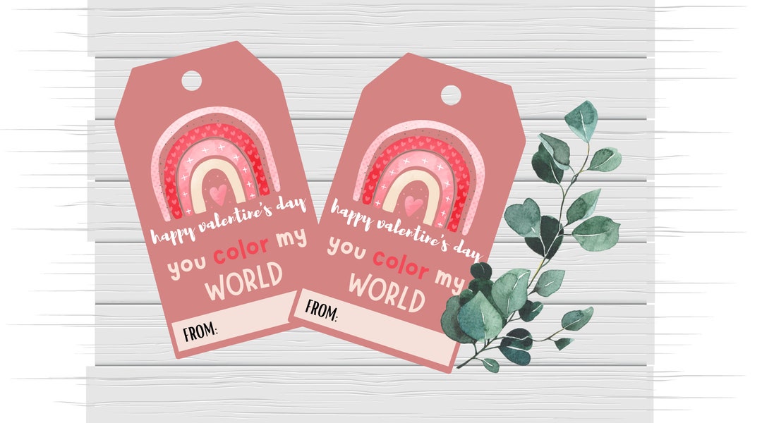 Printable Valentine Card, You Color My World Valentine Card, Printable ...