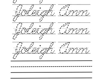 Custom Cursive Name Tracing Page, Personalized Cursive Name Printable ...