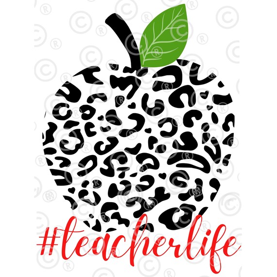 Leopard Apple PNG Teacher Apple Png Leopard Teacher Tshirt - Etsy