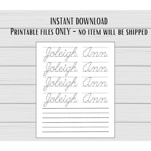 Custom Cursive Name Tracing Page, Personalized Cursive Name Printable, Cursive Name Tracing Page ...