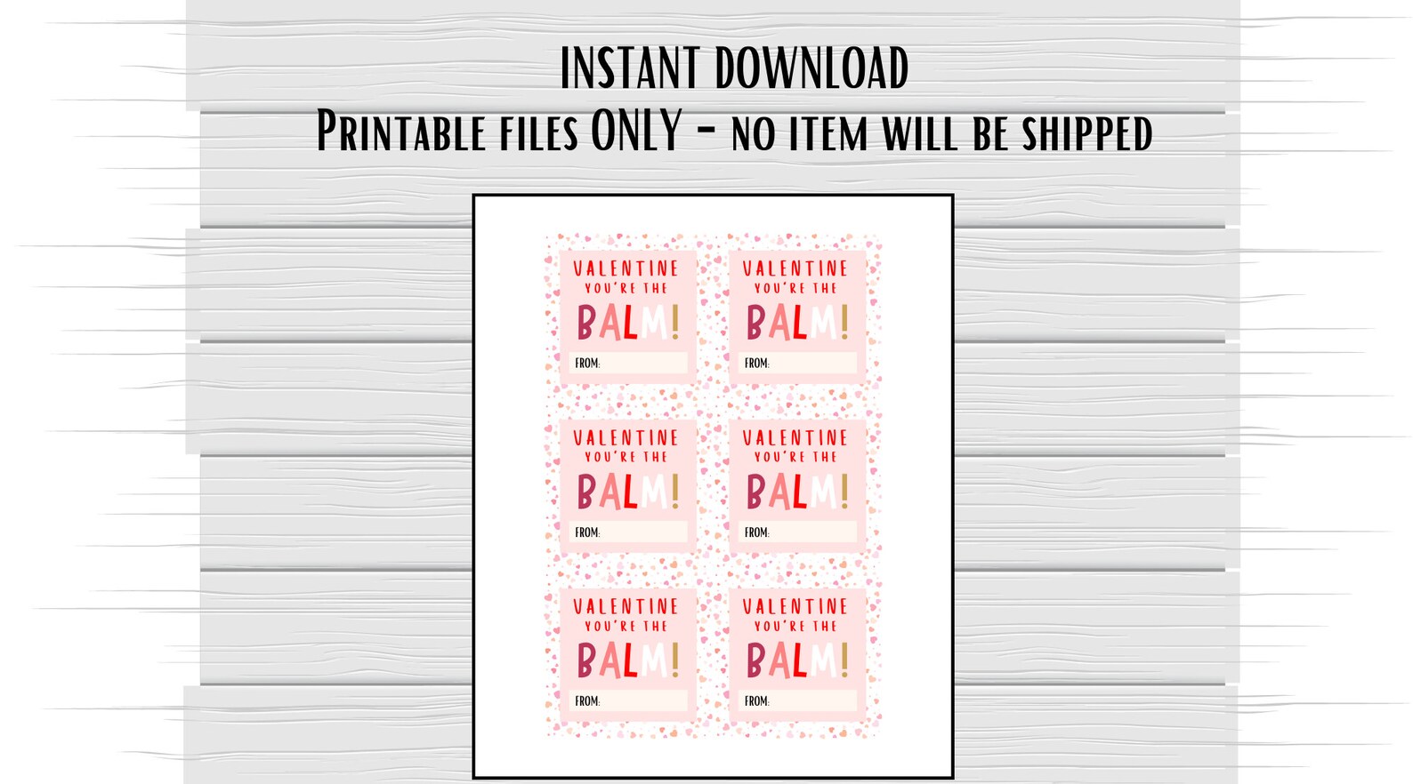 Printable Valentine Card, You're the Balm Valentine Card, Printable ...
