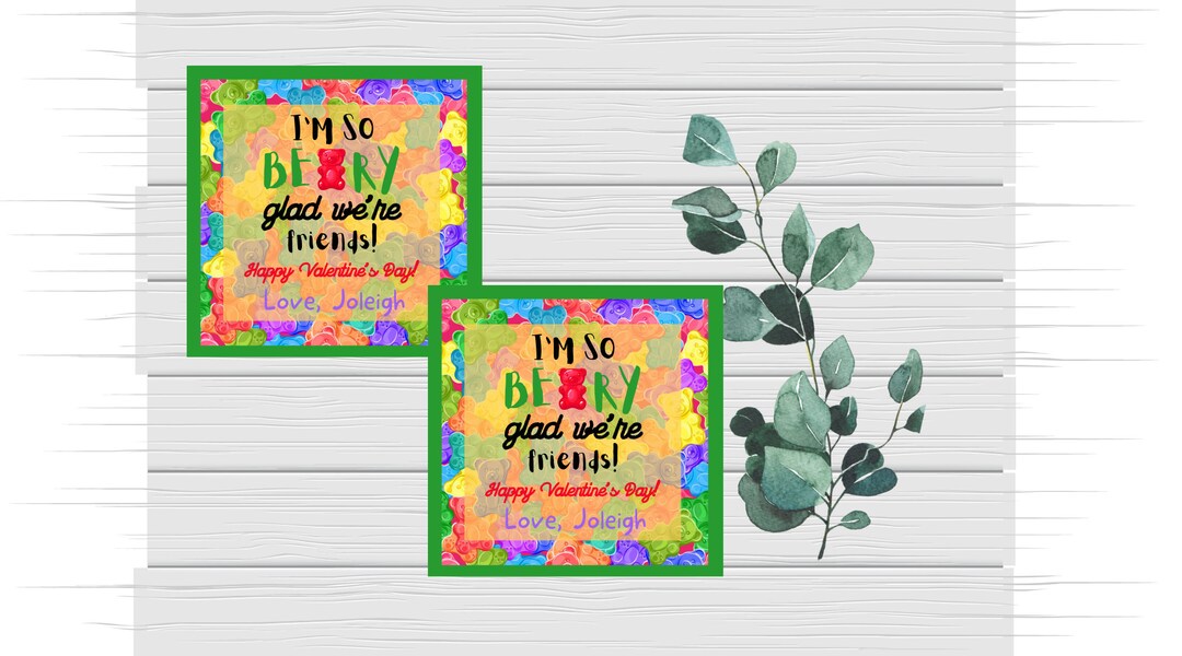 Printable Valentine Card, Gummy Valentine Card, Gummy Valentine, Kids ...