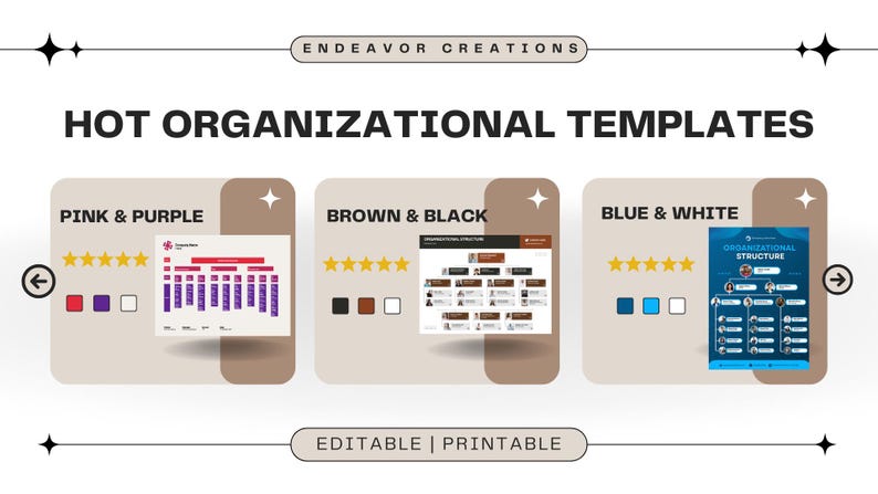 Editable Organization Chart Templates | 5 Modern PPTX Designs ...